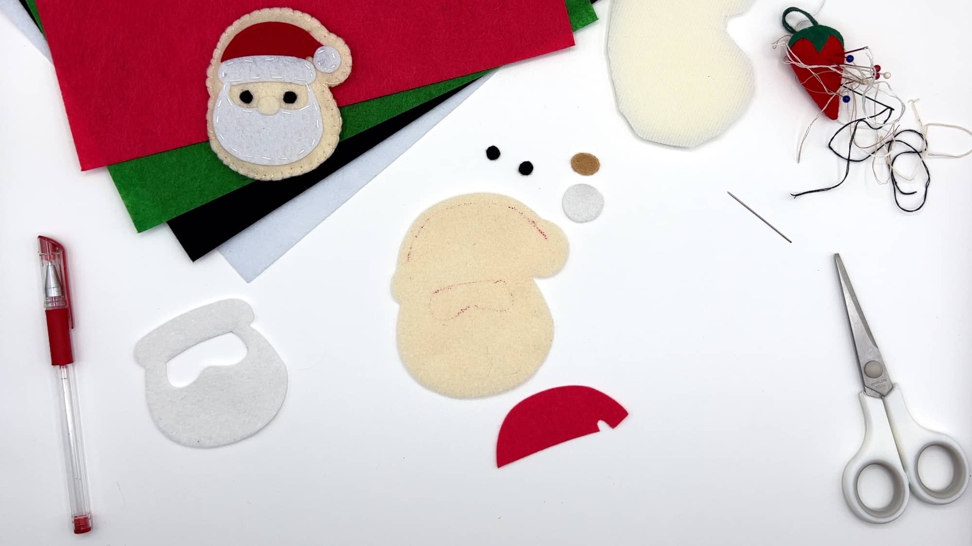 Santa Cookie Christmas Ornament (Free Pattern) - Easy Things to Sew