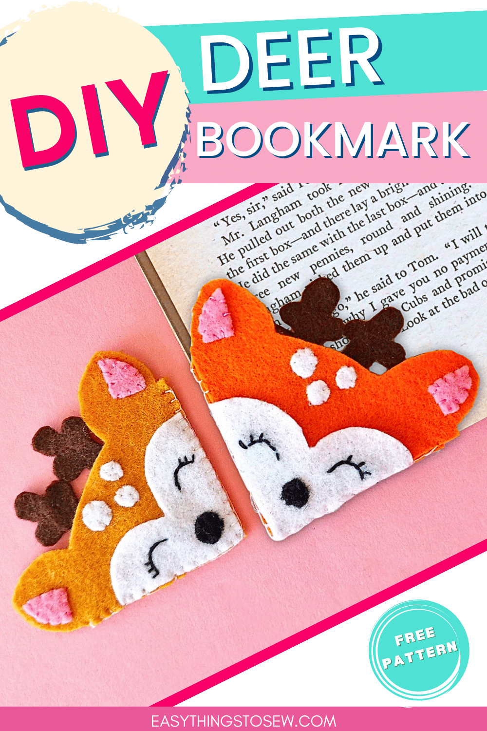 Felt Deer Bookmark - Easy Things to Sew