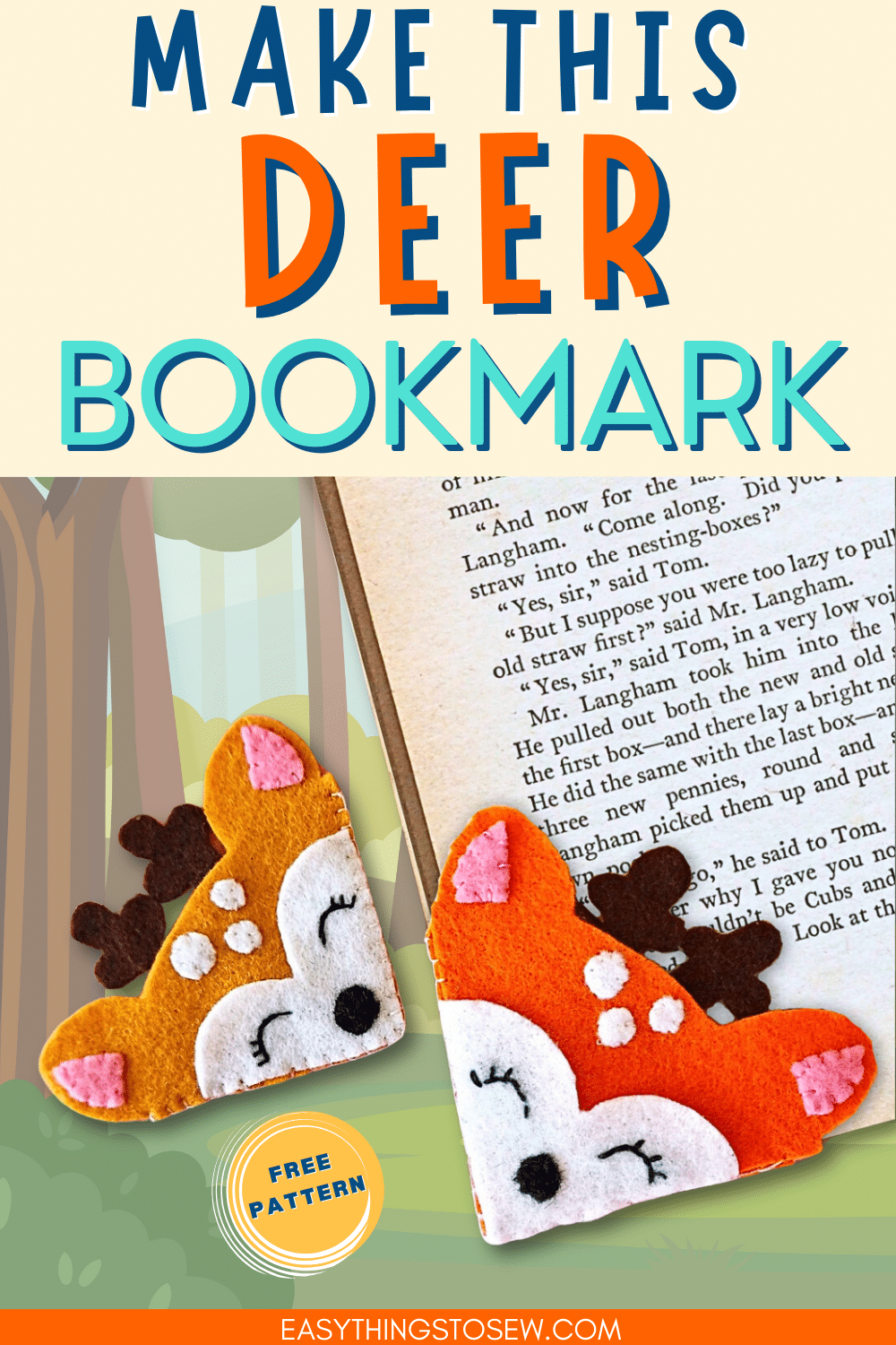 Felt Deer Bookmark - Easy Things to Sew