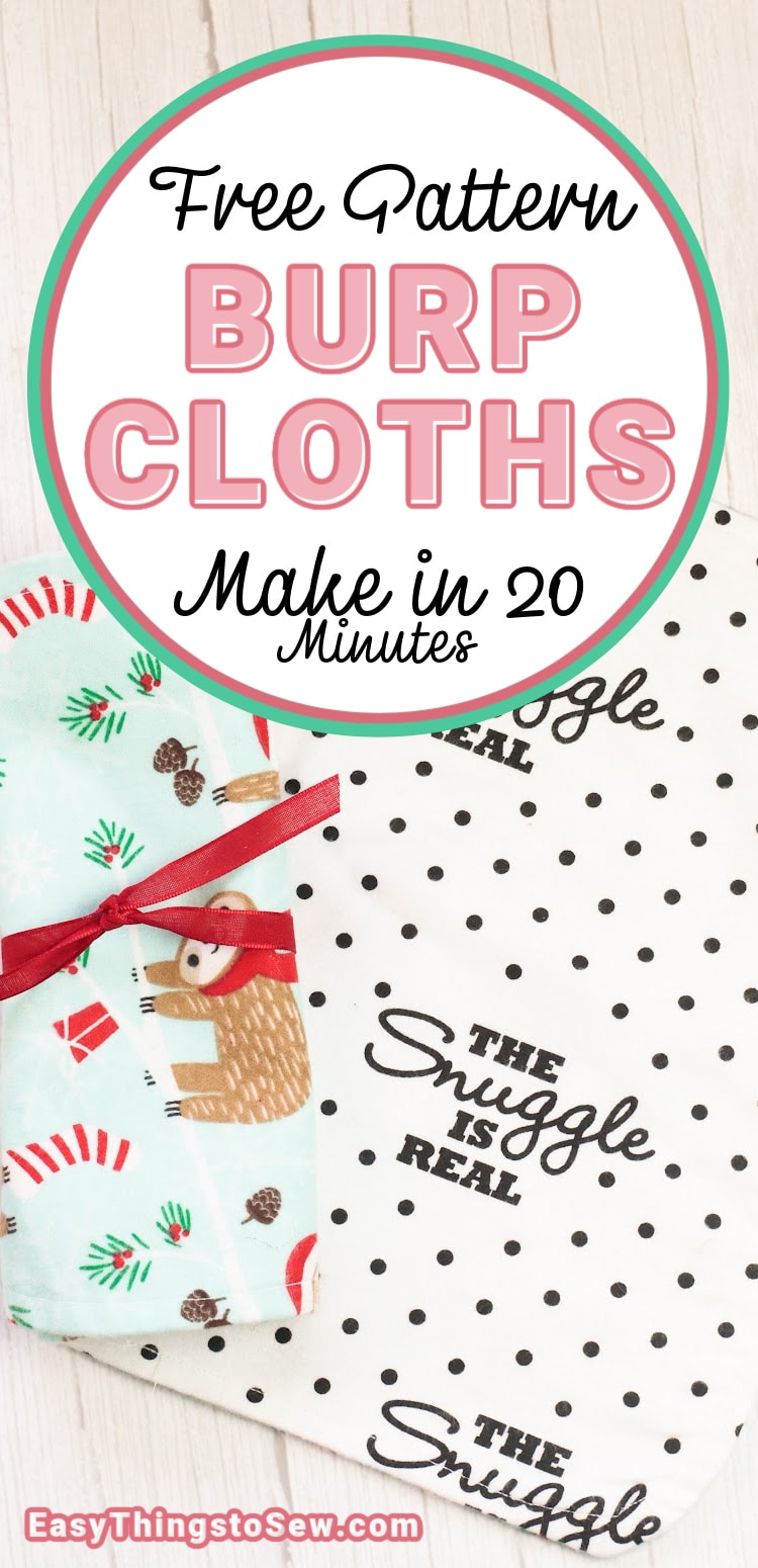 How to Make Burp Cloths with Free Pattern - Easy Things to Sew
