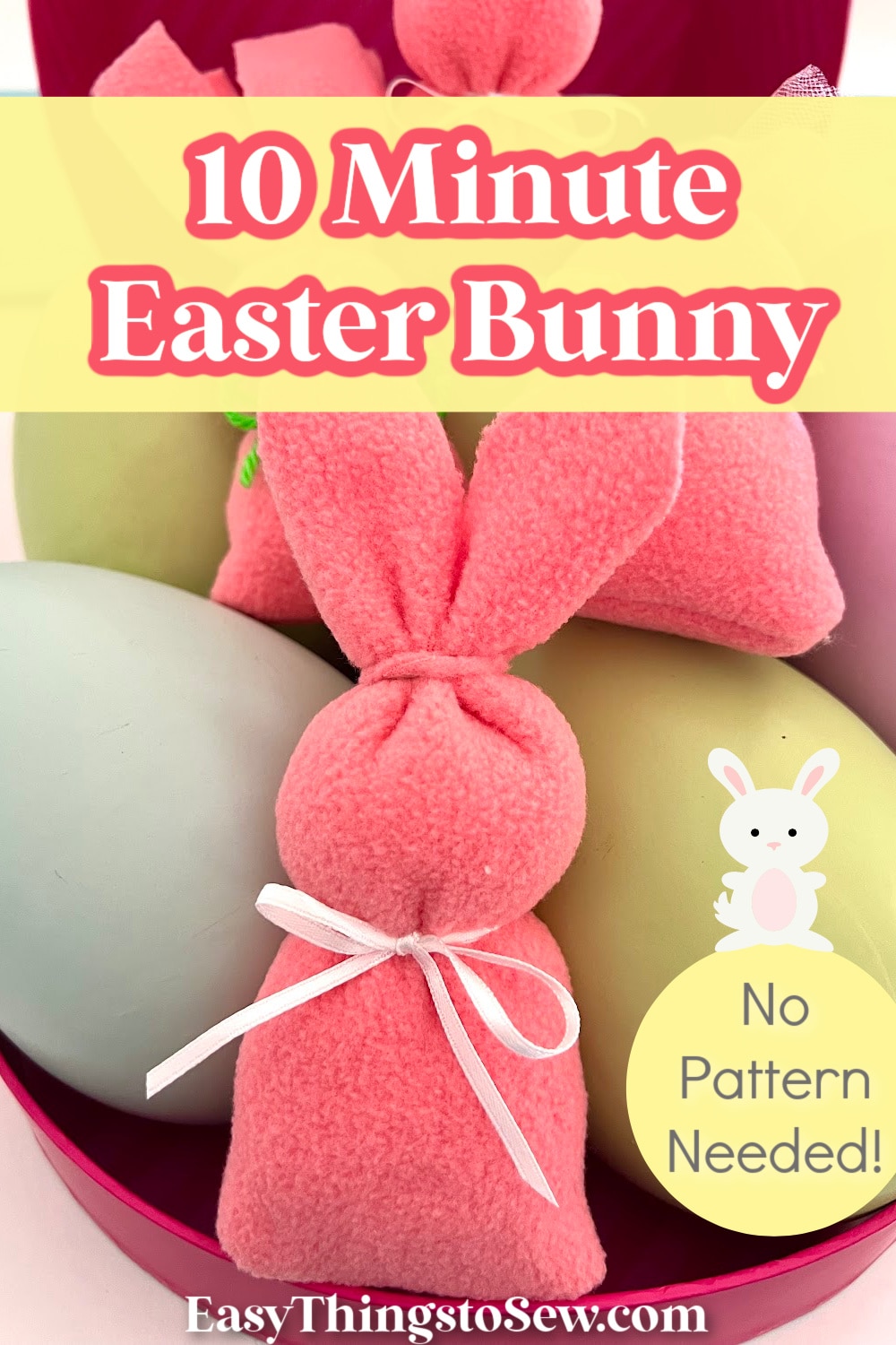 10-Minute Fleece Bunny (No Pattern Needed) - Easy Things to Sew