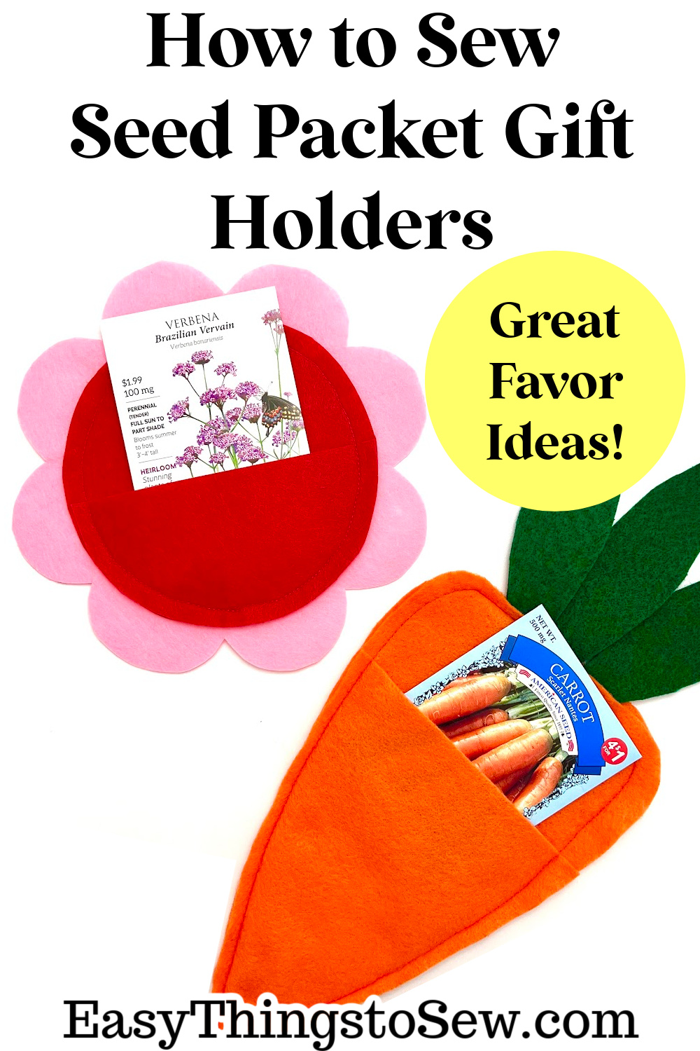 Seed Packet Gift Holders (with Video) - Easy Things to Sew