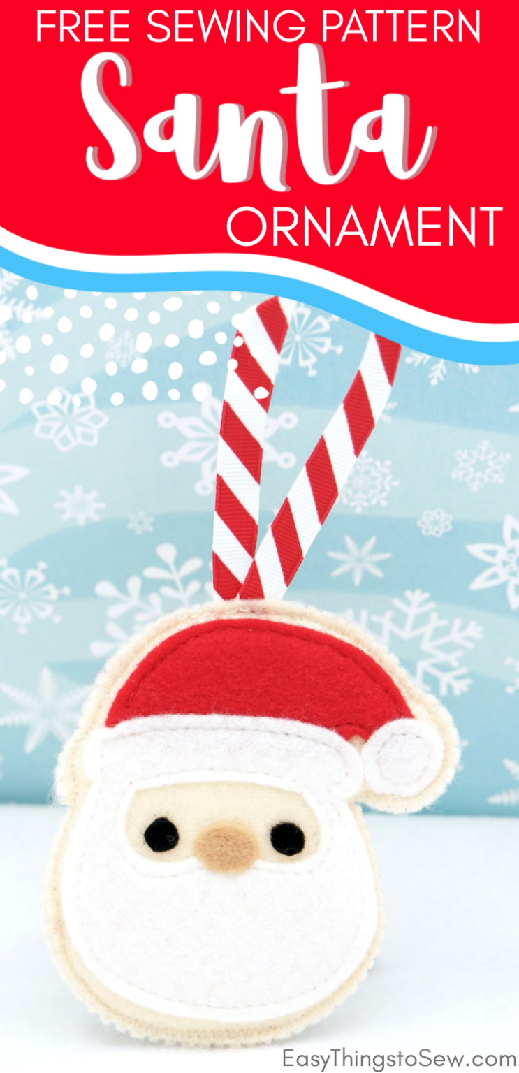 Santa Cookie Christmas Ornament (Free Pattern) - Easy Things to Sew
