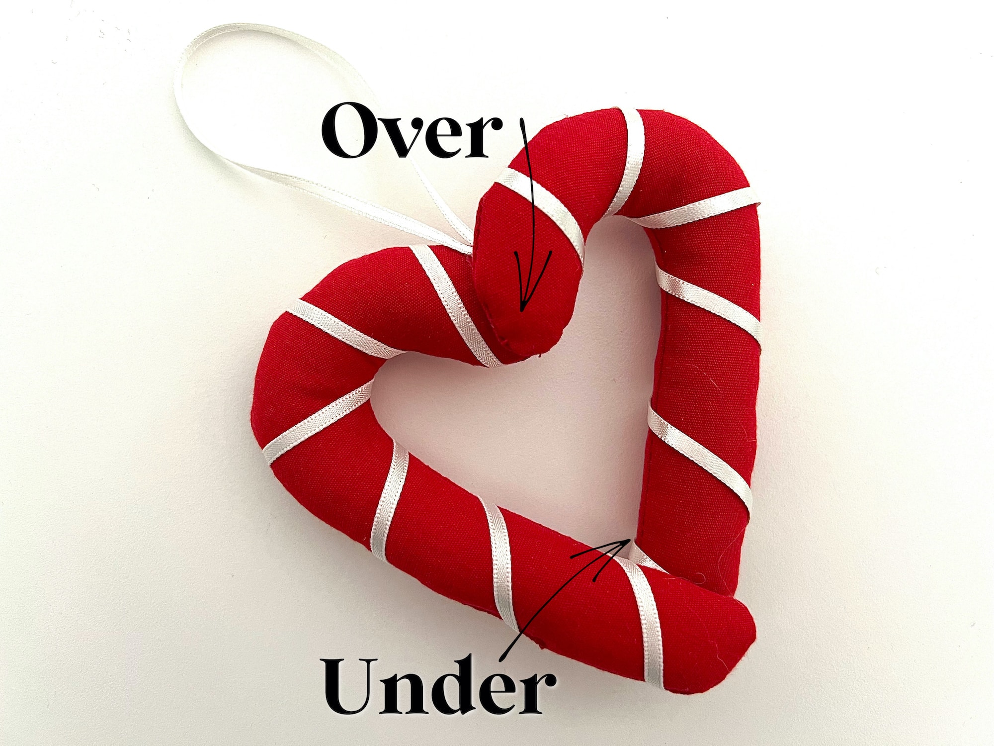 Candy Cane Heart Ornament (Free Pattern) - Easy Things to Sew
