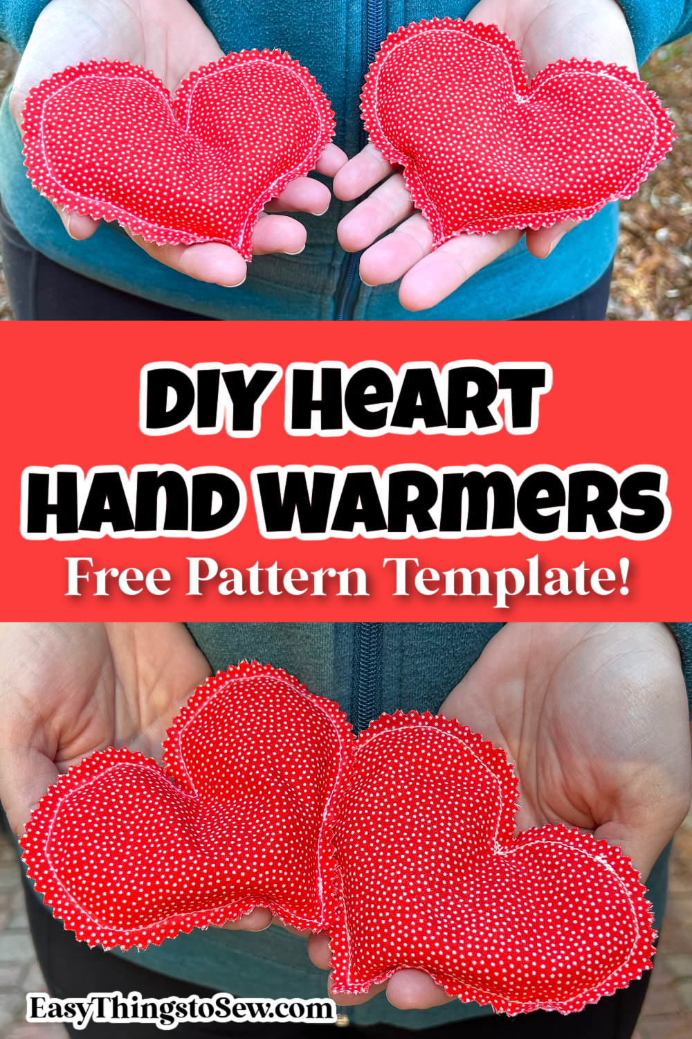 Heart Hand Warmers (Free Pattern and Printable Labels) - Easy Things to Sew