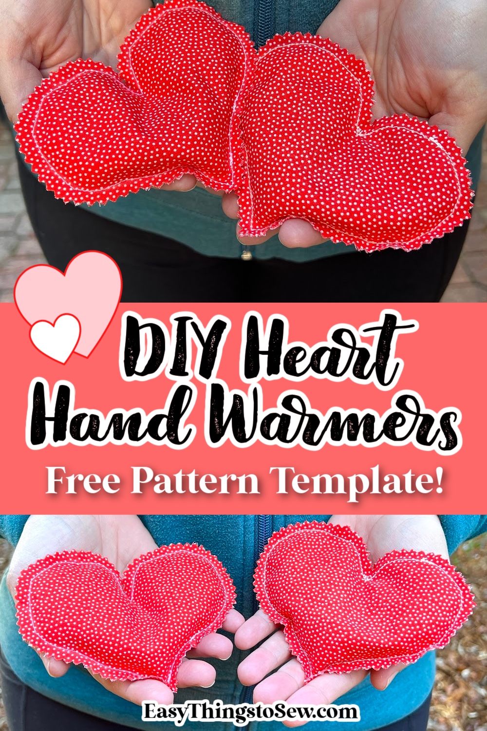 Heart Hand Warmers (Free Pattern and Printable Labels) - Easy Things to Sew