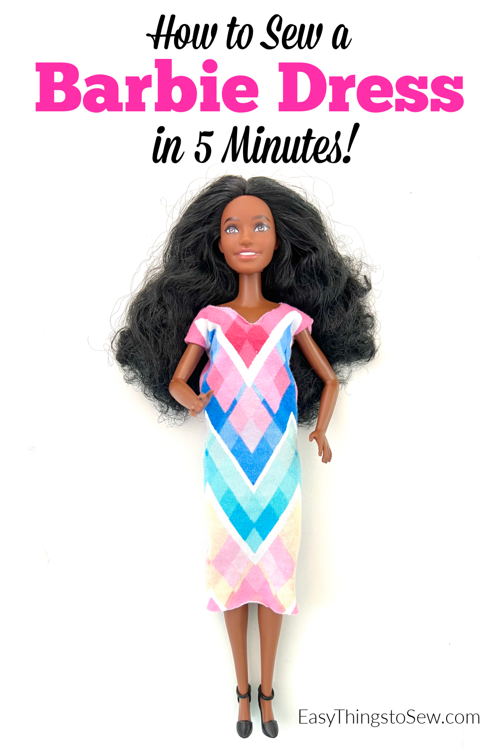 Quick and Easy Barbie Dress with Sleeves (Only Two Lines of Stitches ...