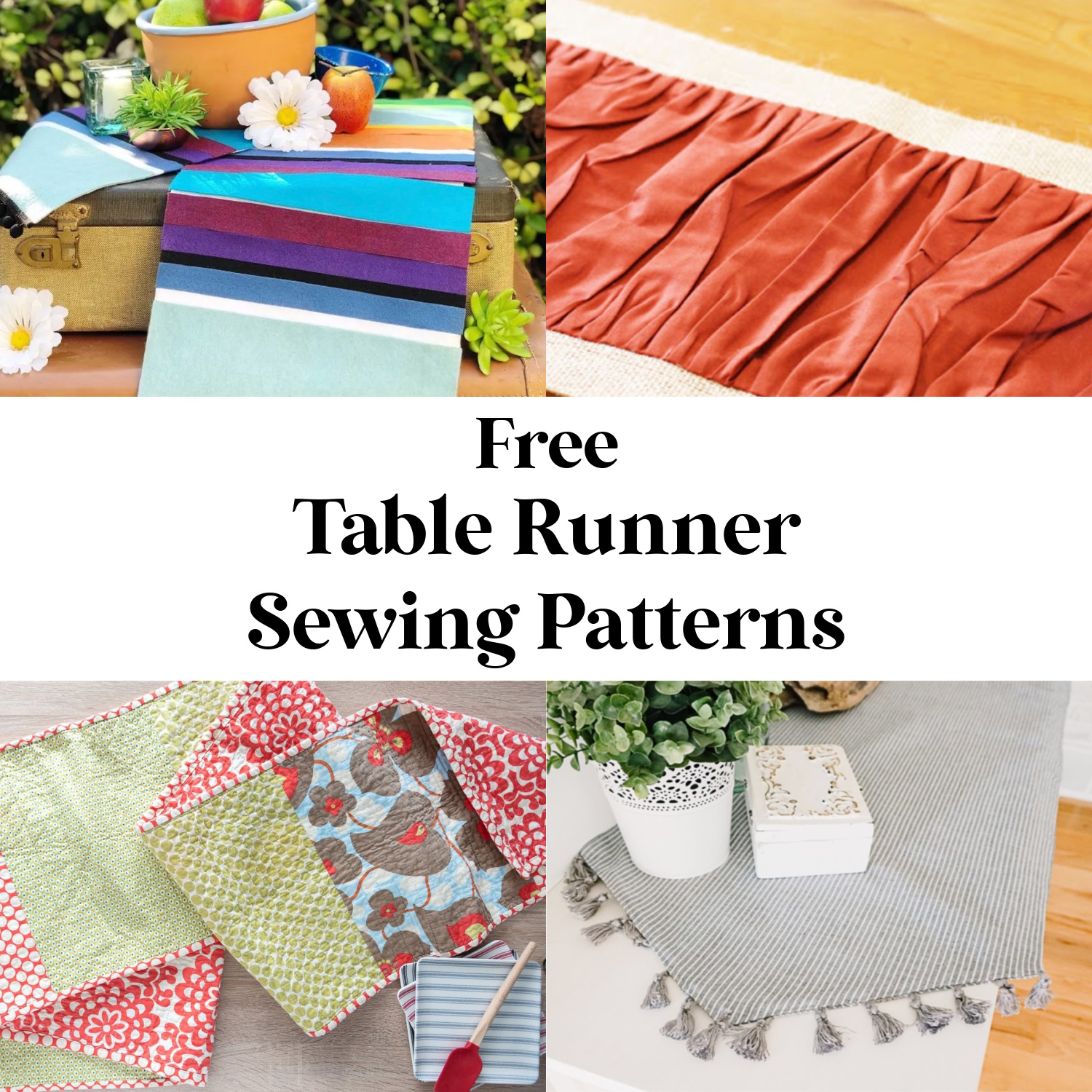 Free Table Runner Patterns to Sew: Easy Ideas - Easy Things to Sew